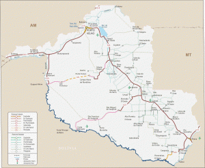 Mapa rodoviário de Rondônia - Geografia - InfoEscola
