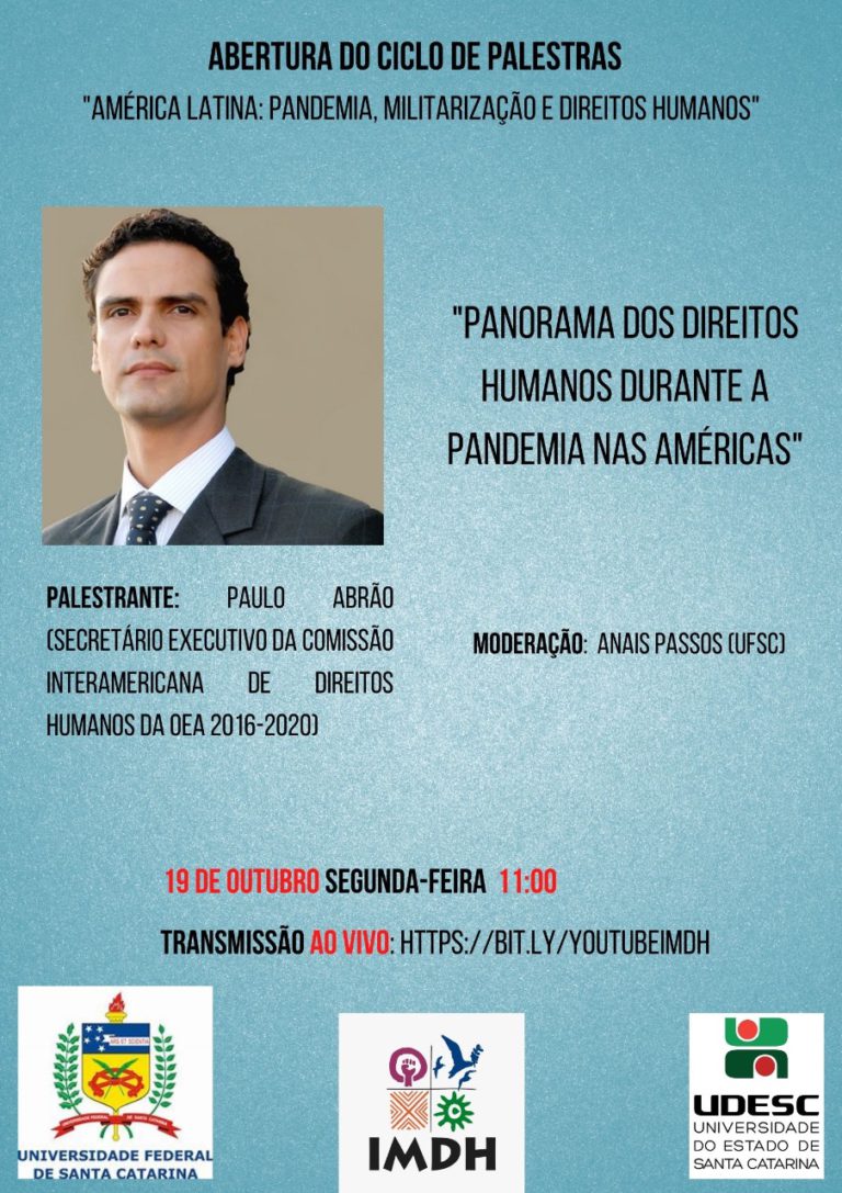 IMDH-UFSC promove palestra virtual sobre Direitos Humanos durante ...